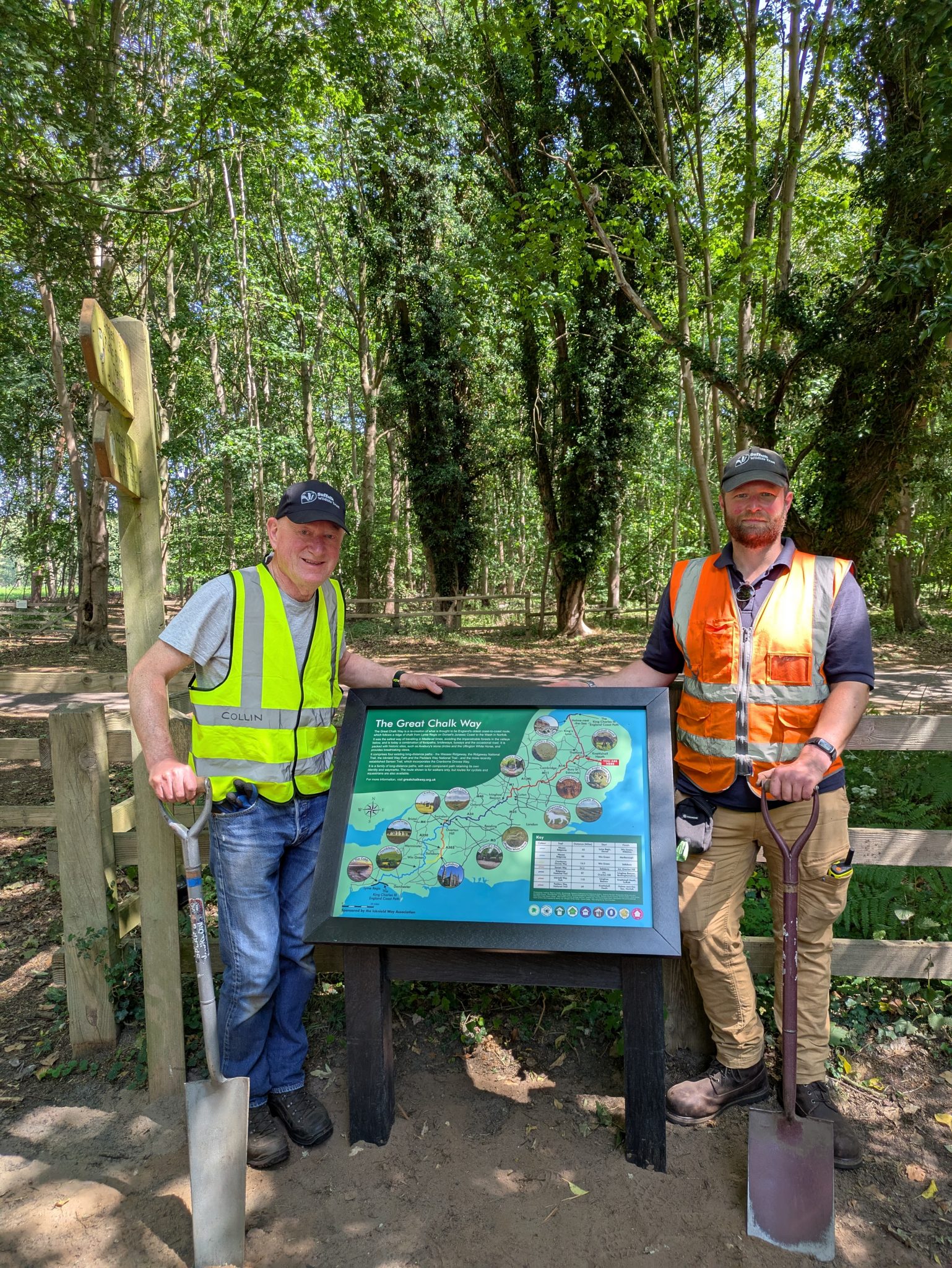 New Information Board and an old Milestone – Icknield Way Path